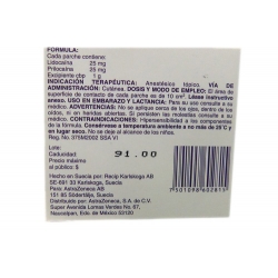 EMLA (LIDOCAINA / PRILOCAINA) PARCHES 25MG/25 MG/1G - MEXIPHARMACY ...